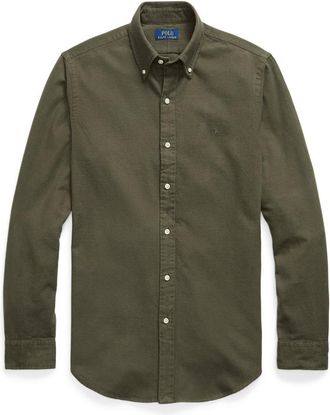 Ralph Lauren Flanellhemd mit Logo-Aufnäher, Custom Fit in