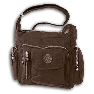 DrachenLeder Bag Street D3OTJ204X Sac &agrave; main en nylon pour femme 30 x 15 x 22 cm, marron (Marron) - D3OTJ204C