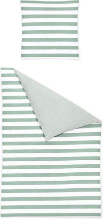 BIERBAUM Seersucker Bettwäsche 3121 Jade 100% Baumwolle 135x200 + 80x80 cm