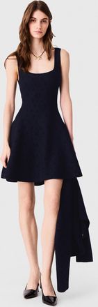 Maje Robe Courte Patineuse En Jacquard - Bleu Marine - Maje