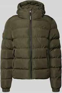 Superdry Steppjacke mit Label-Stitching und Kapuze