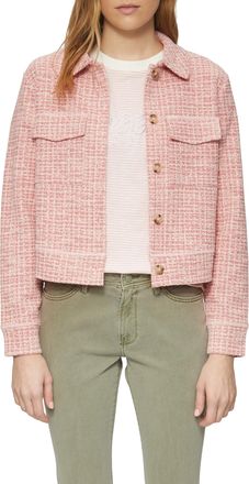 s.Oliver Verkürzte Bouclé-Jacke aus Sweat mit aufgesetzten Taschen