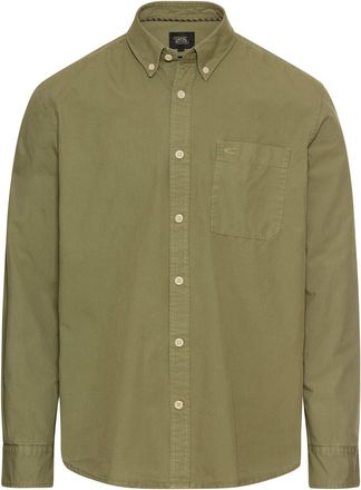 Camel Active Herren Baumwollhemd mit Brusttasche | Langarmhemd aus Baumwolle im Regular Fit | Grün, Menswear-XXL