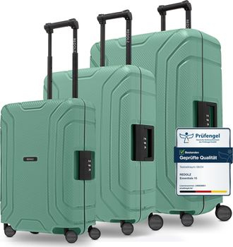 Redolz Hartschalen Koffer-Set 3-teilig ohne Rei&szlig;verschluss | 3-Punkt-Verschluss-System | aus hochwertigem Polypropylen Material | 4-Doppelrollen & TSA-Schlos