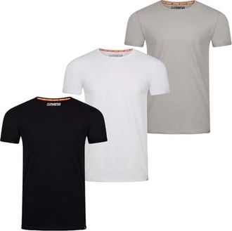 Riverso RIVLenny Lot de 3 t-Shirts Basiques pour Homme à col Rond Coupe ajustée Manches Courtes Uni Fil flammé 100% Coton, Mélange de Couleurs 3., XXL