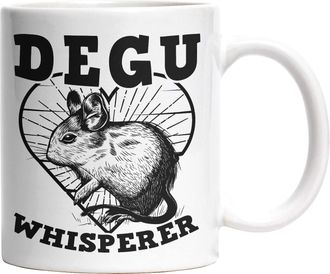 Jimbeels Degu Whisperer lustig bedruckte Kaffeetasse Lustige Sprüche Tasse