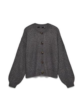 Vero Moda Femme O-Neck Vmlea Noos Cardigan &Agrave; Col Rond, Gris, M EU