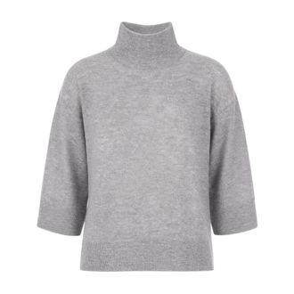 Fabiana Filippi Femme, Pulls, Gris, Taille: 36 FR Pull &agrave; col roul&eacute; orn&eacute; de sequins