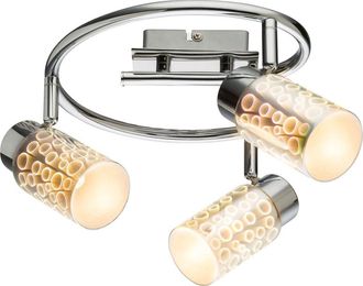 Globo Lighting LED Rondell Decken Lampe 3D-Effekt Glas Strahler beweglich Wohn Zimmer Chrom Leuchte Globo 56124-3