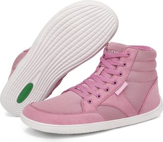 Saguaro Barfu&szlig;schuhe Damen Herren - Barfuss Schuhe Damen Outdoor Barfusschuhe High-Top Barefoot Shoes mit Zero-Drop Sohle Rosa, Gr.39
