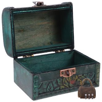 Hemobllo Vintage Schmuckk&auml;stchen Holztruhe Klein mit Beschl&auml;gen Aufbewahrungsbox f&uuml;r Schmuck und M&uuml;nzen Dekorative Schatzkiste f&uuml;r Wohndekor