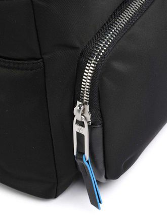 Piquadro Womens Backpack Black Recycled Nylon Bags - Backpacks
