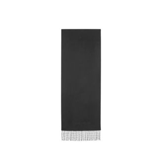 Saint Laurent Schwarzer Kaschmir Schal mit Stickerei und Fransen - - Accessories - Herren - Schwarzk - ONE SIZE