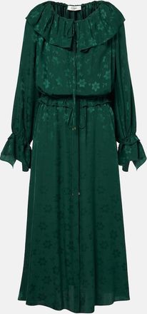 Chloé Chloé Robe midi en jacquard de soie à fleurs