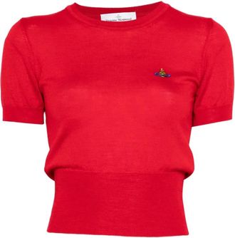 Vivienne Westwood Femme, Pulls, Rouge, Taille: 40 FR Bea Short Sleeve Sweater