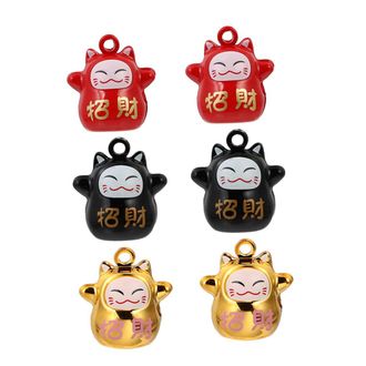 Cabilock 6st&uuml;cke Gl&uuml;ckskatze Anh&auml;nger Mit Kupferglocke H&auml;nge-Dekoration Taschen-Accessoires Gl&ouml;ckchen-Halter