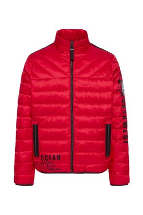 Camp David Herren Steppjacke mit Logo Prints Bright Red, Xl