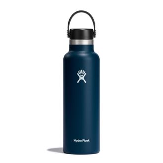 Hydro Flask Water Bottle 621 ml (21 oz) - Vacuum Insulated Stainless Steel Water Bottle with Leak Proof Flex Cap and Powder Coat - Standard Mouth - Indigo
