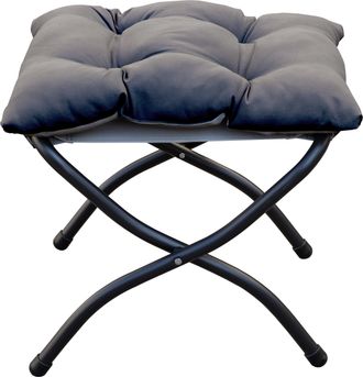 Quick Star Fu&szlig;hocker Klappbar Fu&szlig;ablage Fu&szlig;st&uuml;tze Faltbar Sitzhocker mit Metallbeinen Fusshocker mit Abnehmbar Gepolsterte Sitzfl&auml;che Anthrazit