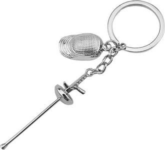 Generic Porte-cl&eacute;s avec sabre - Porte-cl&eacute;s en m&eacute;tal pour escrimeurs, amateurs de sport | Cadeau de collection pour le travail, l&eacute;cole, les voyages, le camping