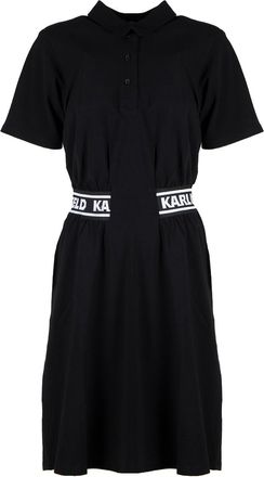 Karl Lagerfeld Knielanges Kleid - Schwarz