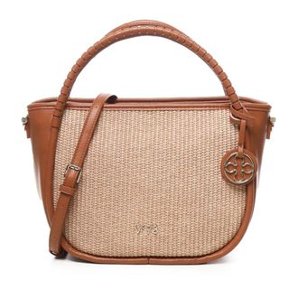 V&deg; 73 Kastanien Rei&szlig;verschluss Handtasche mit Logo - - Bags - Damen - Braun - ONE SIZE