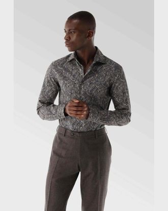 van Laack Twill Hemd mit Paisley Druck Tailor Fit