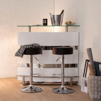 Mooved home24 Barhocker Vincent 36 x 63 x 36cm Schwarz / Chrom