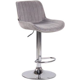 Clp R&eacute;glez 2 tabourets de velours avec une structure en acier de forme arrondie diff&eacute;rentes couleurs colore : Gris