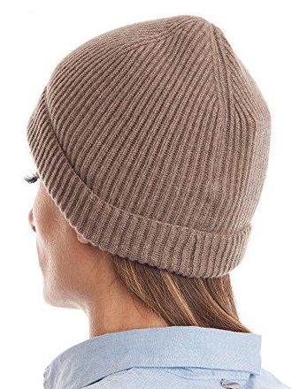 DALLE PIANE CASHMERE Bonnet 100% Cachemire, Made in Italy - Femme/Homme, Couleur: Vison, Taille Unique