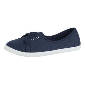 Elara Damen Ballerinas Schn&uuml;rer Flach Chunkyrayan BD1413 DarkBlue-40