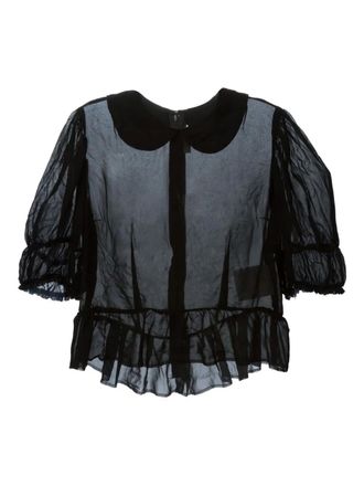 Comme Des Garçons Bluse mit Bubikragen - Schwarz