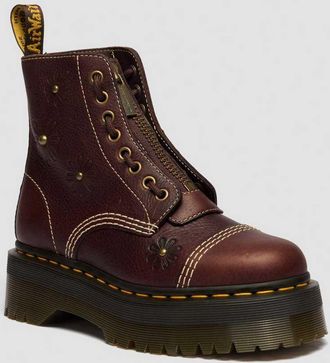 Dr. Martens Sinclair Flower Grizzly Leder Plateaustiefel Schuhe in Braun, Gr&ouml;&szlig;e: 36