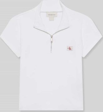 Calvin Klein Jeans Slim Fit cropped T-Shirt aus Baumwoll-Mix