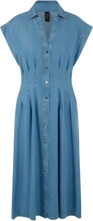Marc Cain Femme, Robes, Bleu, Taille: 40 FR Rethink Together Midi Denim Dress
