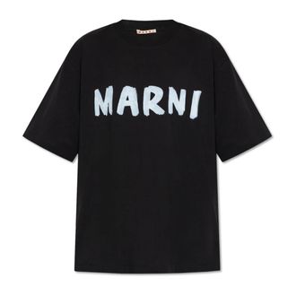 Marni T-Shirt mit Logo-Print - - Tops - Damen - Schwarzk - 3XS