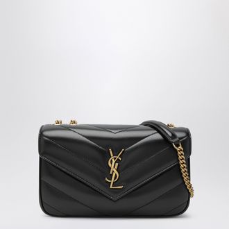Saint Laurent Loulou Schultertasche aus Leder mit Kettenriemen, schwarz