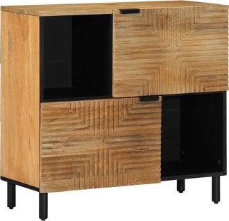 vidaXL Credenza Marrone 80x33x75 Cm In Legno Massello Di Mango - Vidaxl