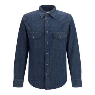 Jacob Cohen Chemise Western Coton-Denim R2 - Homme - Chemises - Bleu - Taille: L