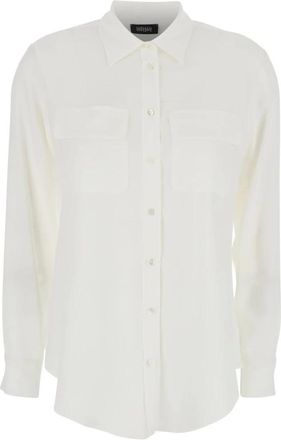 Pla&icirc;n Plain, Femme, Blouses et Chemises, Blanc, Taille: 38 FR Silk Blend Pockets Shirt