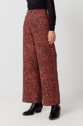 SKFK Damen vegan Hose Napari Rot/Schwarz
