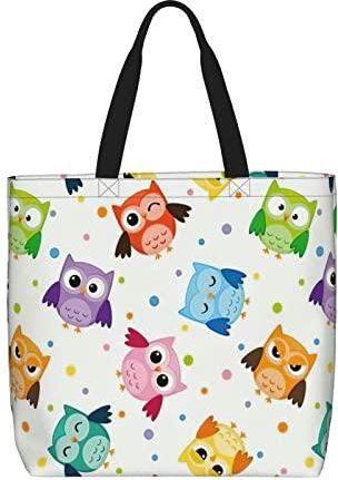 Generic Sac De Courses Motif Hibou Sac Enfant R&eacute;utilisable De Grande Capacit&eacute; Sacs &Agrave; Main, Pour Shopping, Tous Les Jours, Femmes, Burea