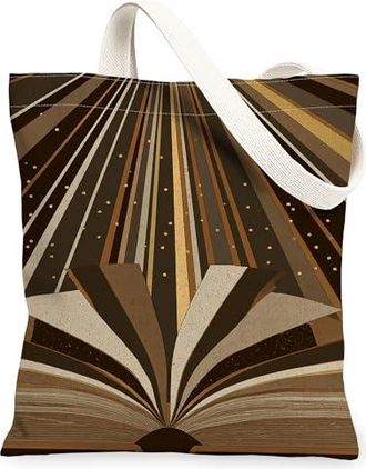 Generic Sacs fourre-tout artistiques vintage en toile, design livre, sacs de courses l&eacute;gers et lavables, parfaits pour un usage quotidien, voyage, plage, a, m