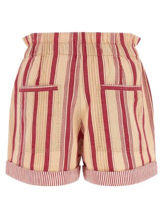 Isabel Marant Striped Cotton Canvas Shorts - Red