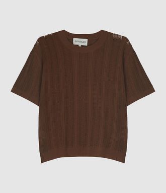 Eric Bompard Top Ras De Cou Ample Pointelle Verticale Henne