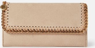 Stella McCartney Falabella Flap Continental Wallet, Woman, Clotted Cream