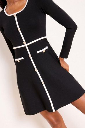 Lipsy Minikleid Lipsy lang&auml;rmeliges Strick-Minikleid, Kurzgr&ouml;&szlig;e (1-tlg)