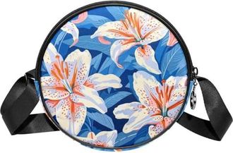 Generic Sac &agrave; bandouli&egrave;re rond pour femme, petit sac &agrave; bandouli&egrave;re avec fermeture &eacute;clair et bretelles r&eacute;glables style d&eacute;contract&eacute; pour femmes et filles