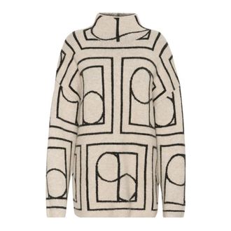 Soaked In Luxury Monogram Pullover Sweater Whisper White - - Knitwear - Damen - Wei&szlig; - L
