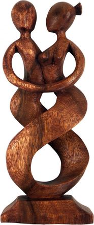 Guru Shop Holzfigur, Statue, Deko Objekt Feng Shui 30 cm - Tanzpaar/Dunkelbraun